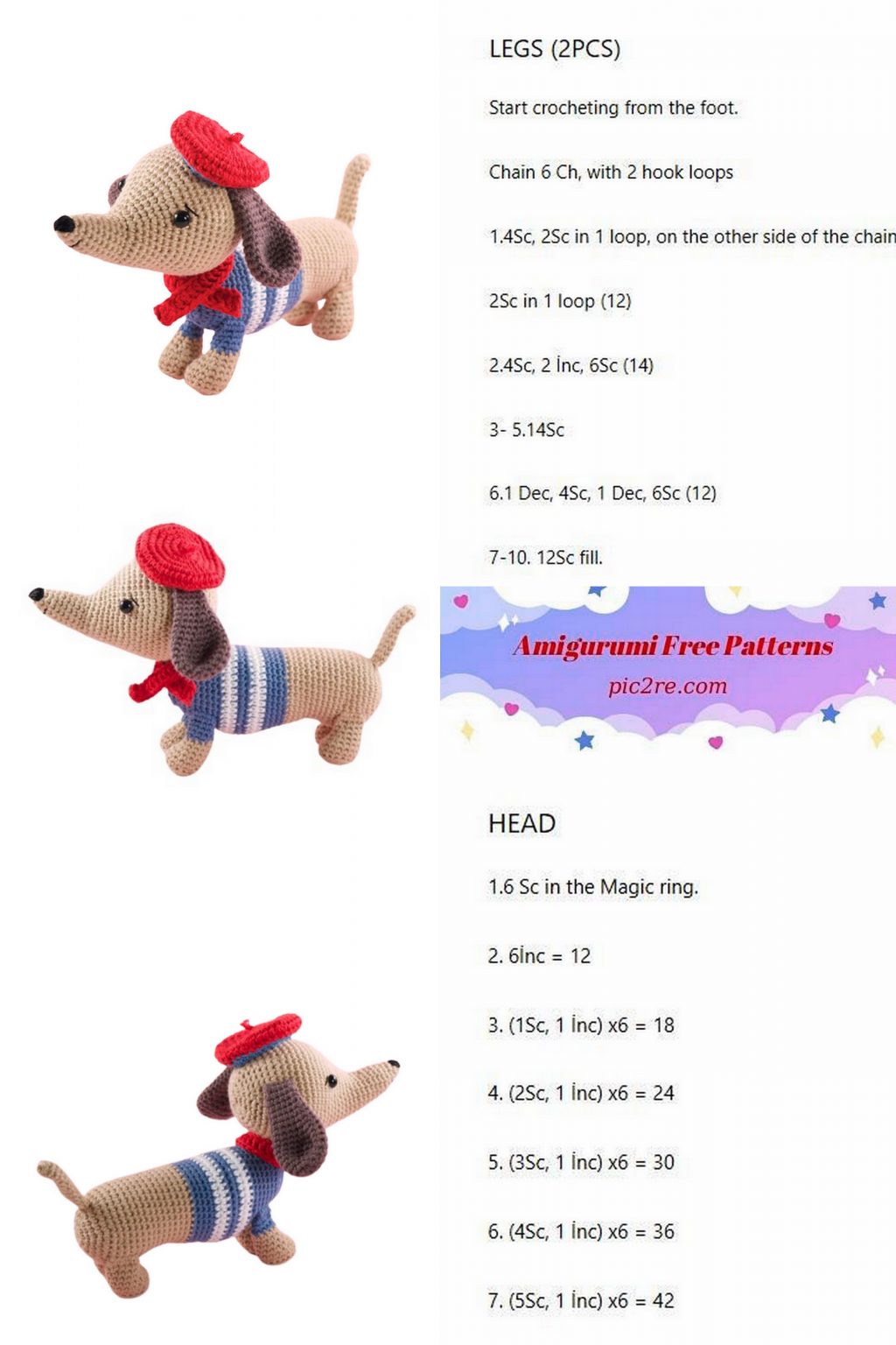 Amigurumi Dog Manu Free Pattern - Amigurumi Patterns