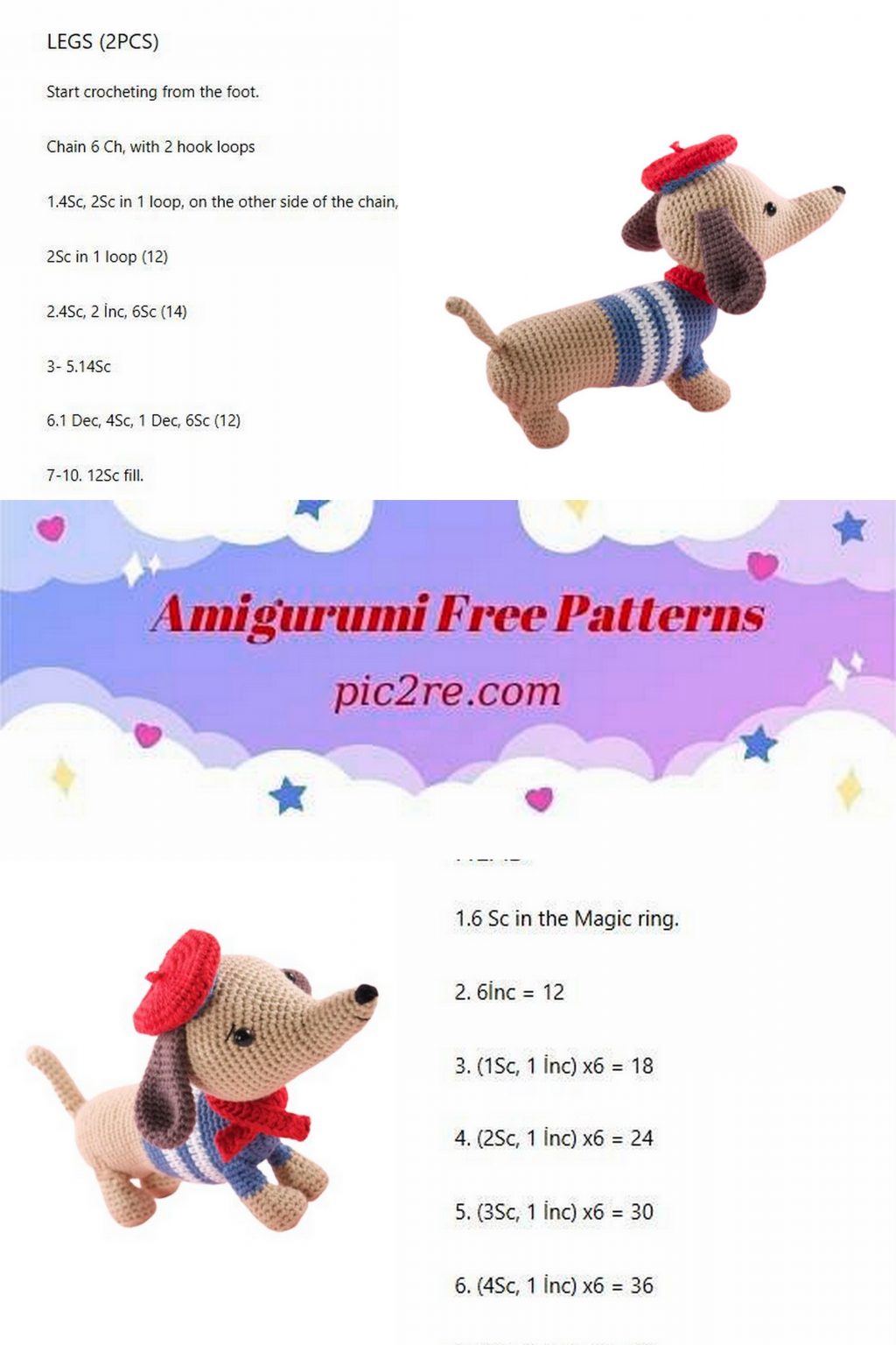 Amigurumi Dog Manu Free Pattern - Amigurumi Patterns