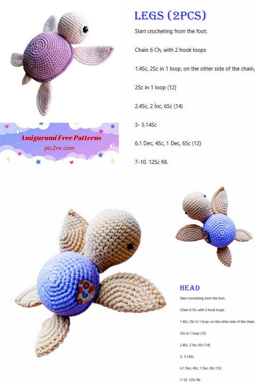 Amigurumi Crochet Sea Turtle Pattern - Amigurumi Patterns