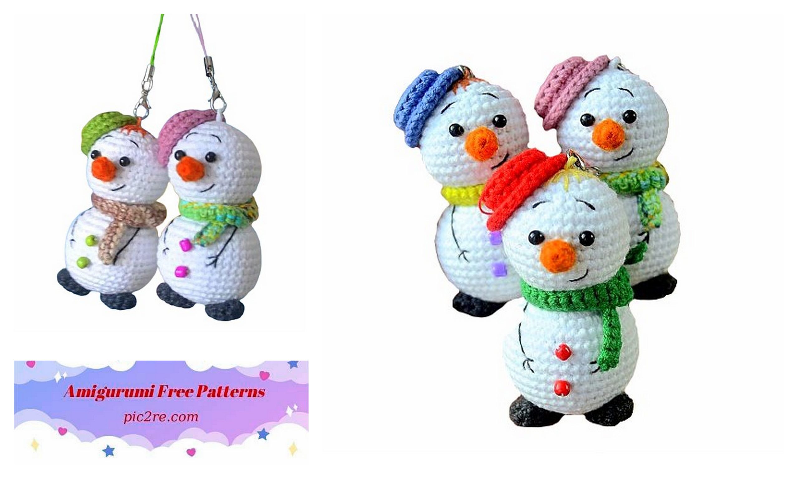 Amigurumi Snowman Keychain Free Pattern - Amigurumi Patterns