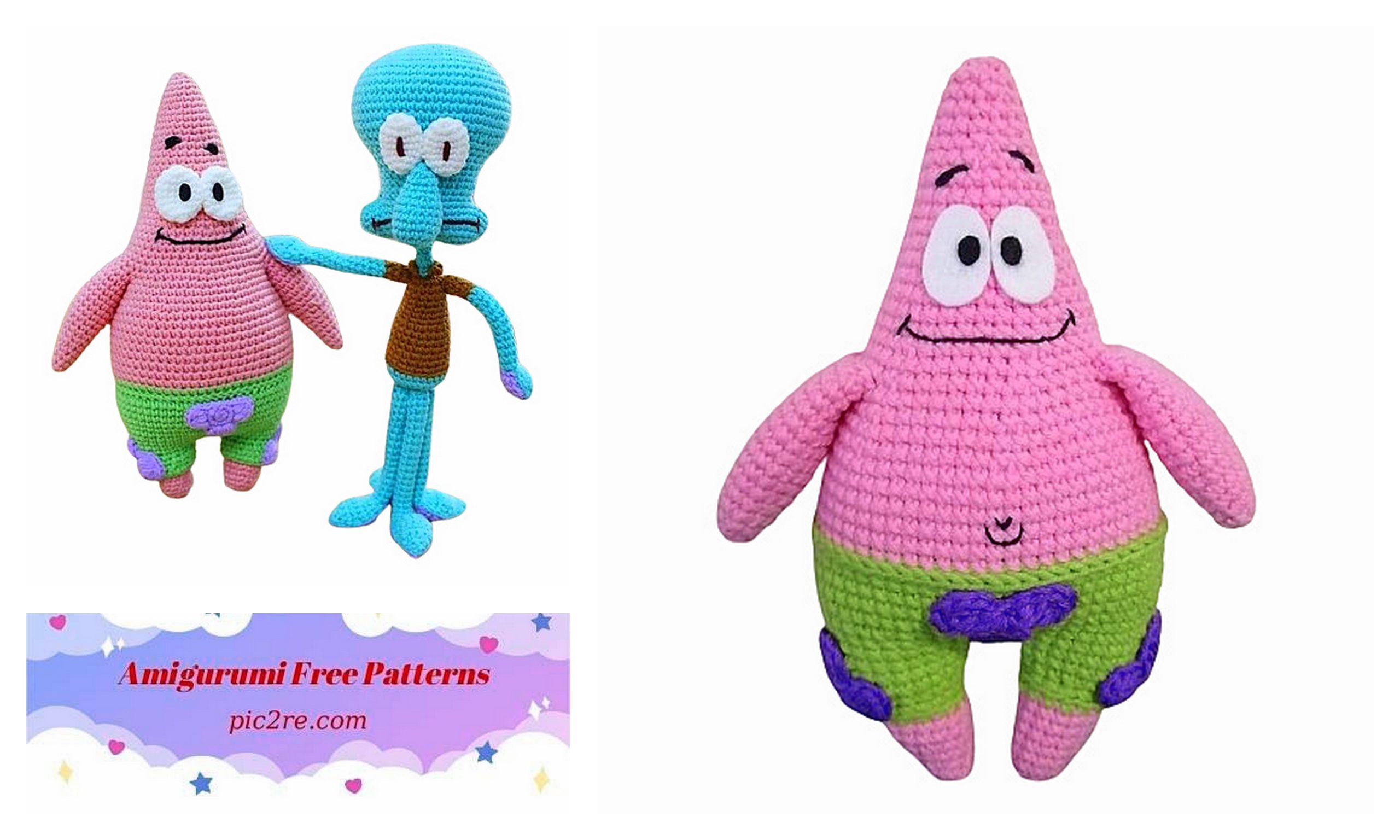 Crochet Patrick Star Amigurumi Free Pattern - Amigurumi Patterns