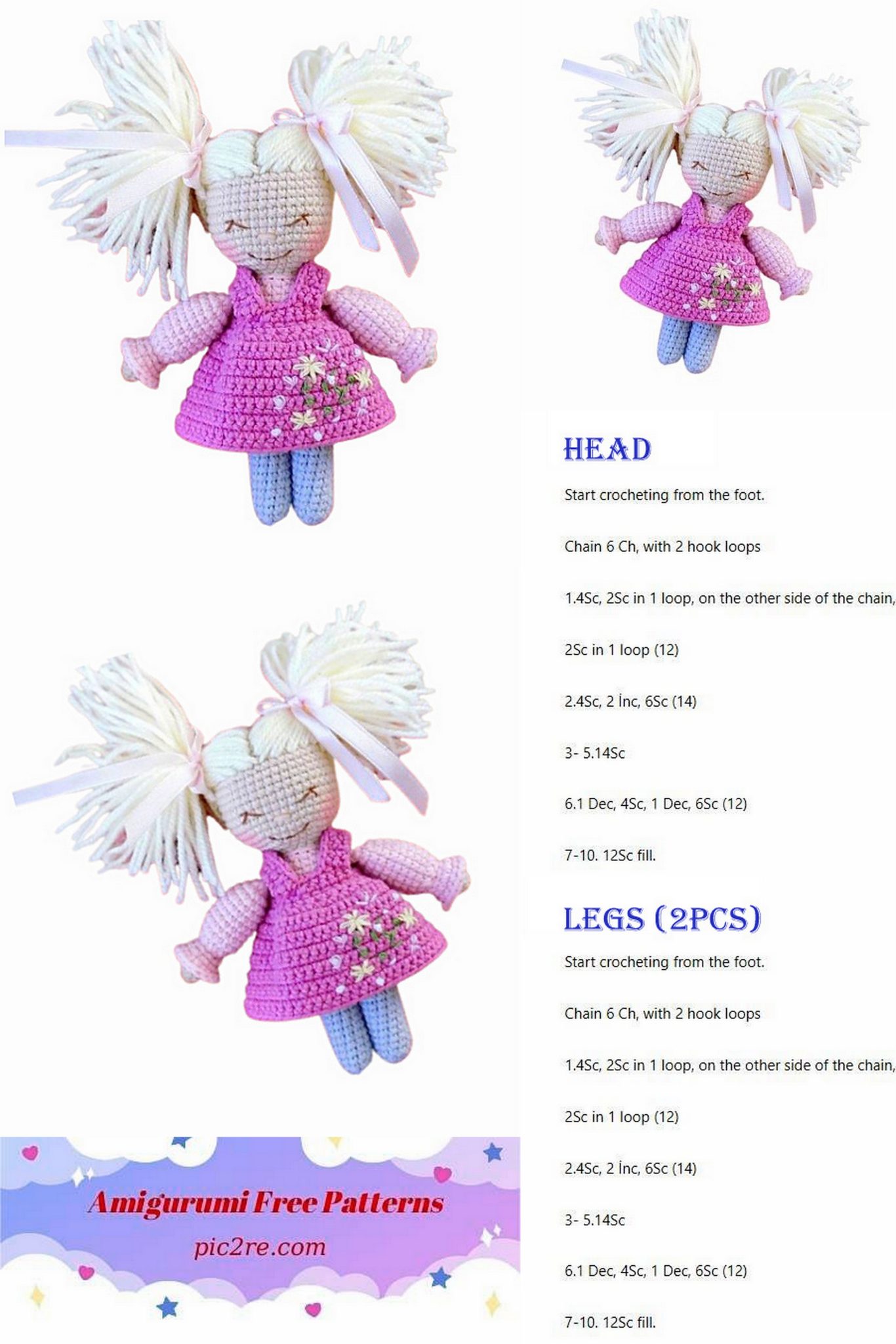 Amigurumi Mini Cute Doll Free Pattern - Amigurumi Patterns