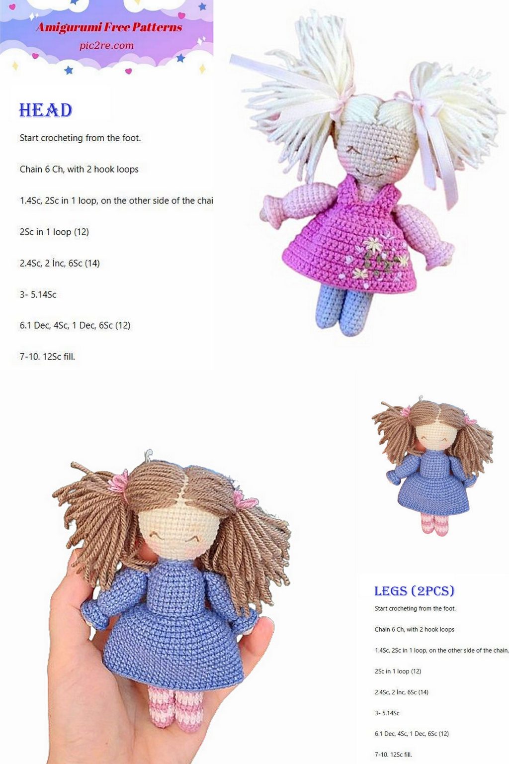 Amigurumi Mini Cute Doll Free Pattern - Amigurumi Patterns