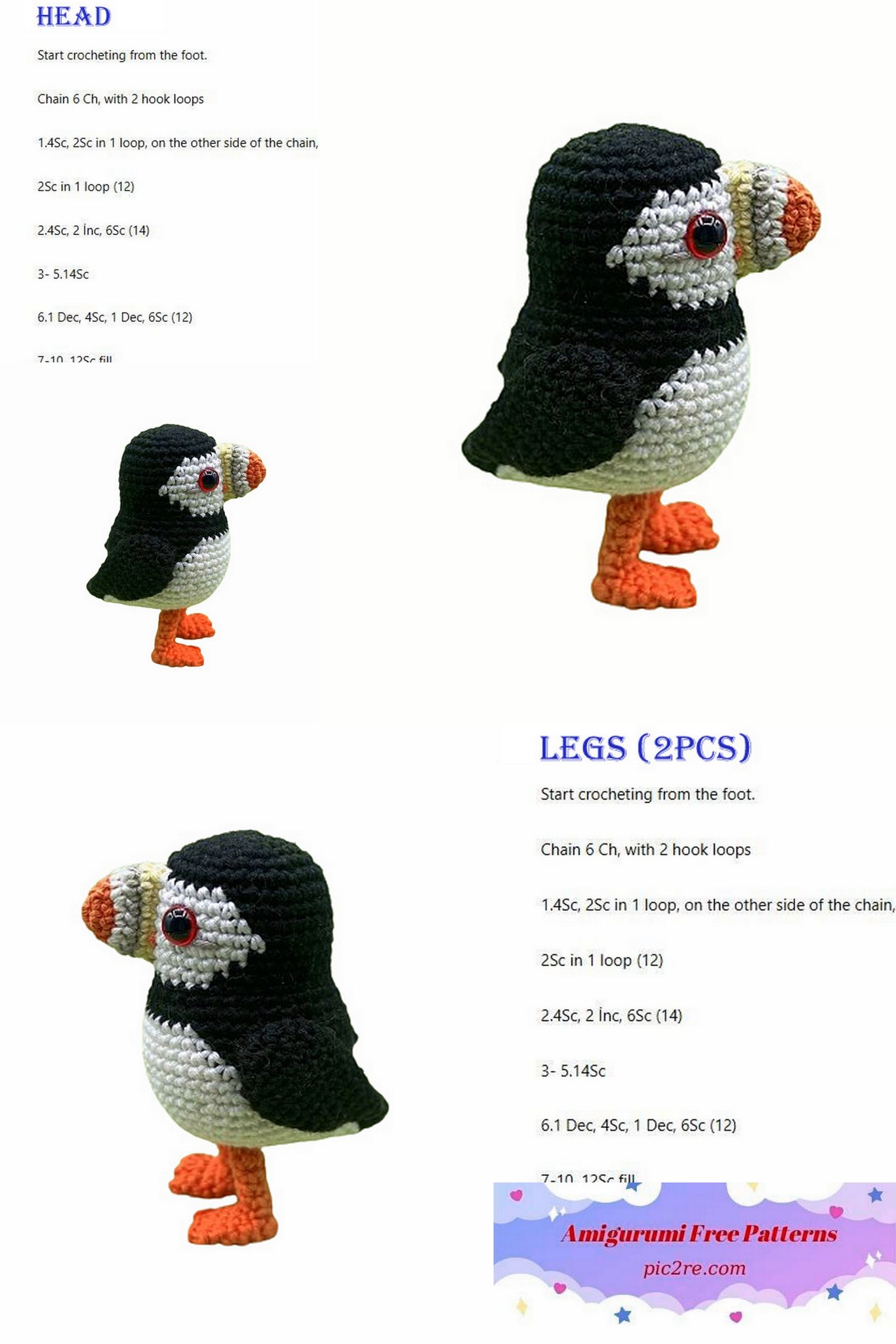 Free Amigurumi Francis the puffin Pattern - Amigurumi Patterns