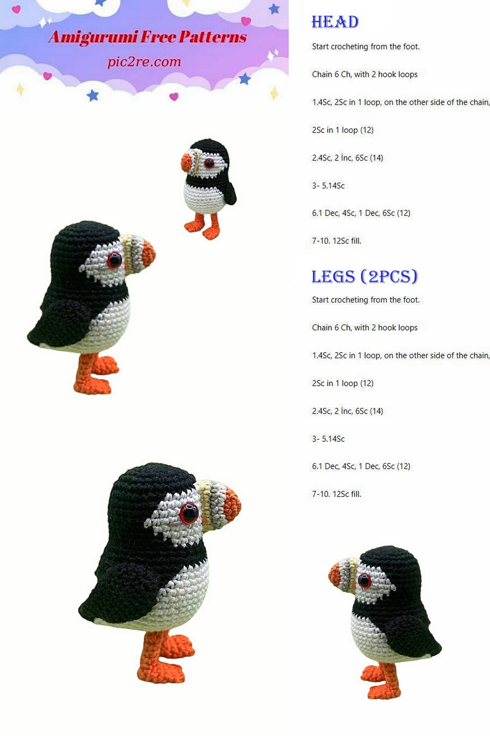 Free Amigurumi Francis the puffin Pattern - Amigurumi Patterns